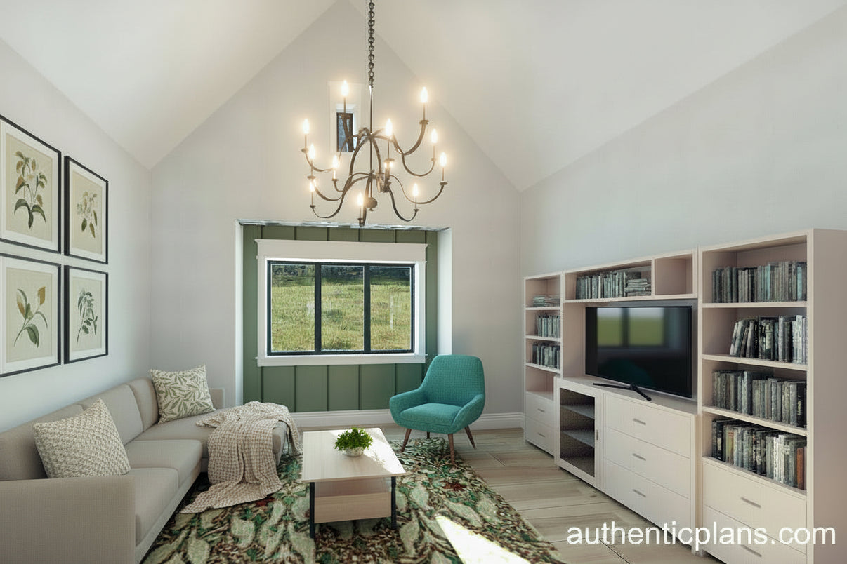 Authentic Homes - ADU house plan with one car garage