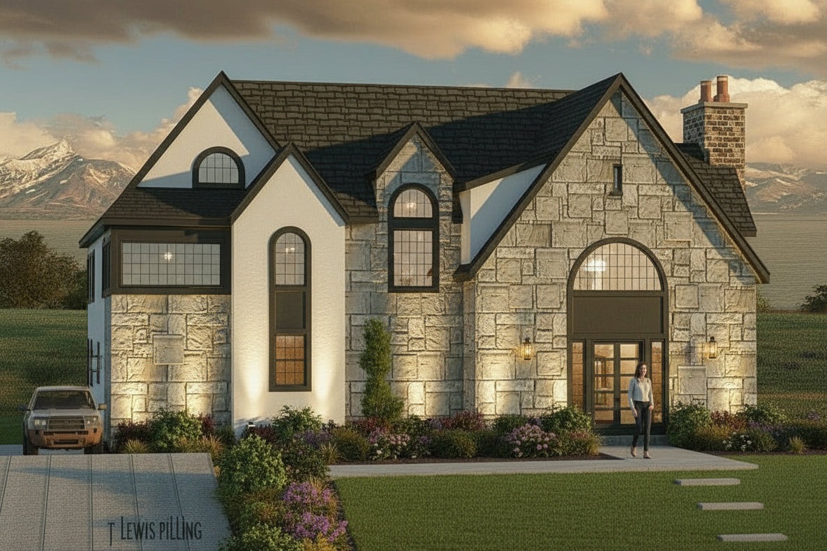 Modern house plan by Authentic Homes, custom home builder in Utah