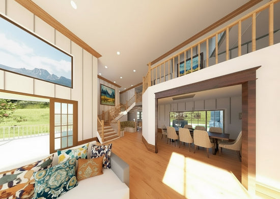 CAPE COD House Plan, vaulted kitchen and stair nook. Build in Utah ...