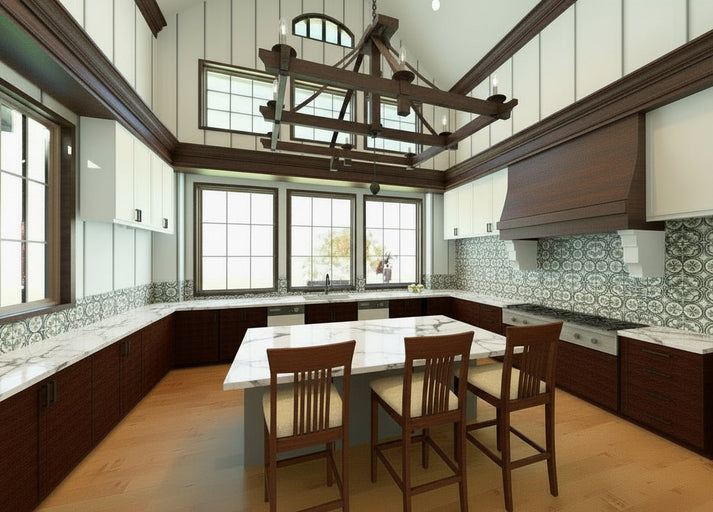 CAPE COD House Plan, vaulted kitchen and stair nook. Build in Utah ...